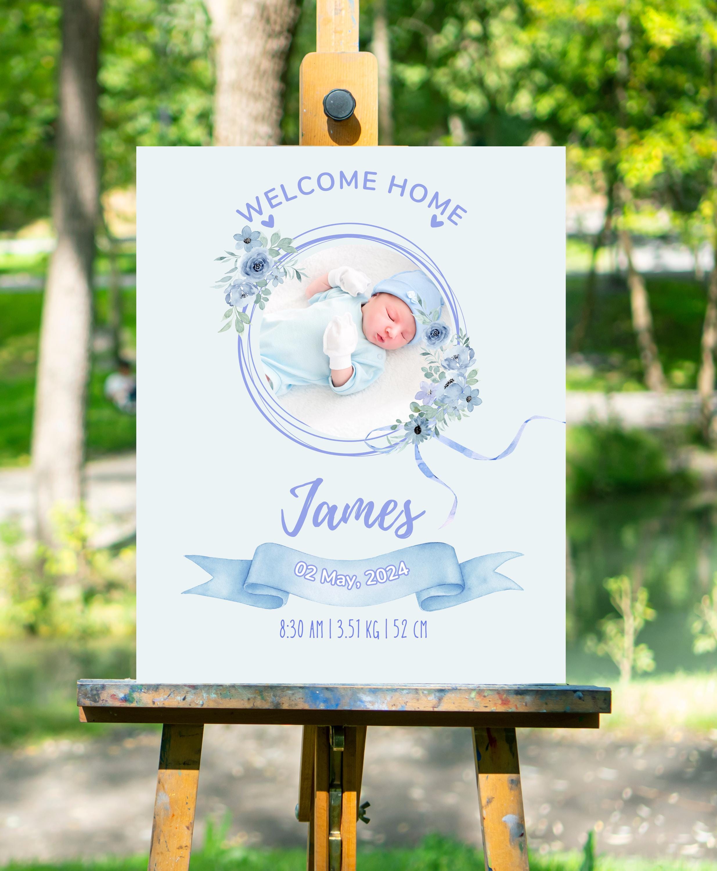 Newborn Baby Welcome Home Sign | New Baby Yard Sign | Lawn Banner Sign ...