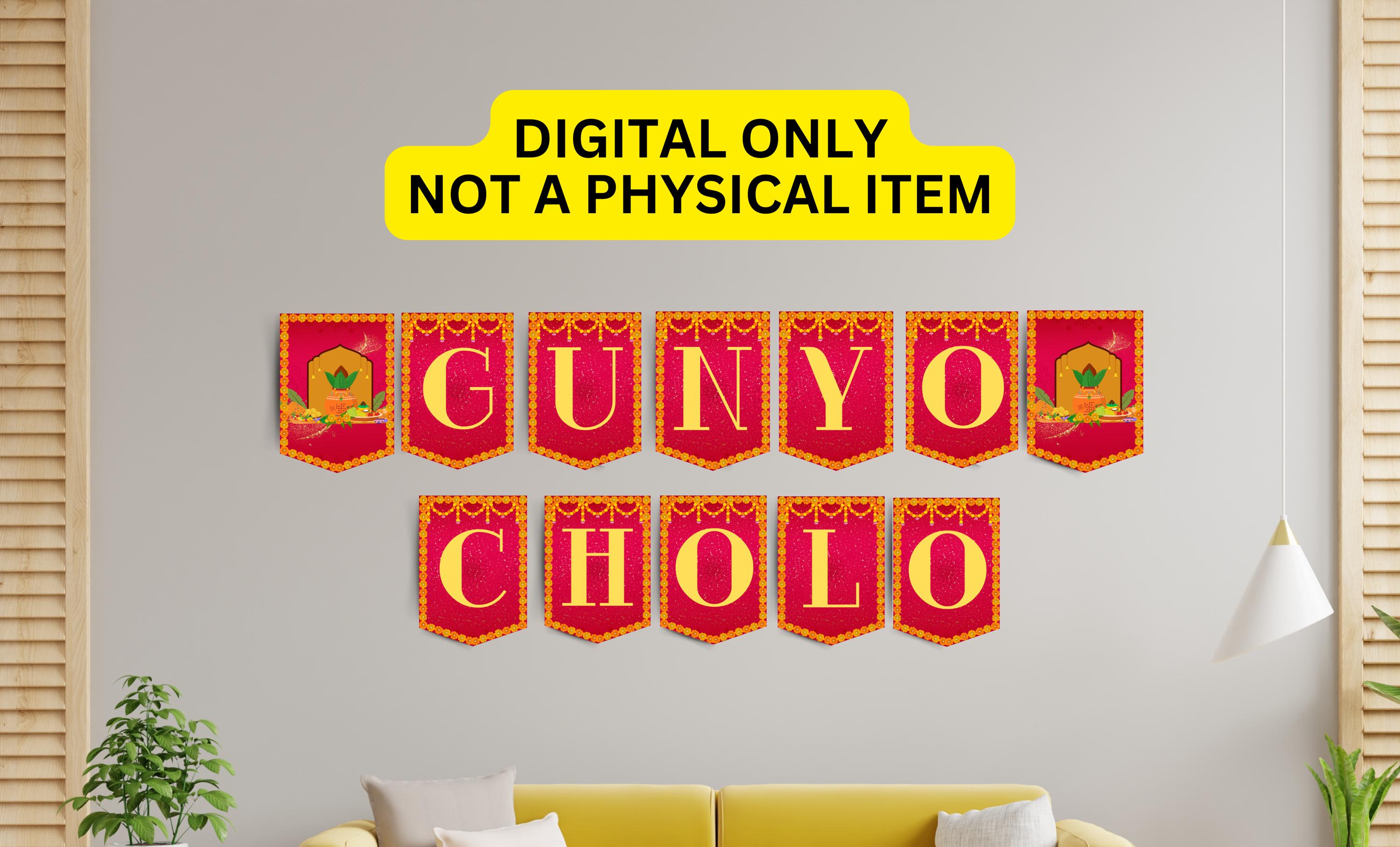 Editable Gunyo Cholo Banner, Nepali Half Saree Function, Coming of Age ...