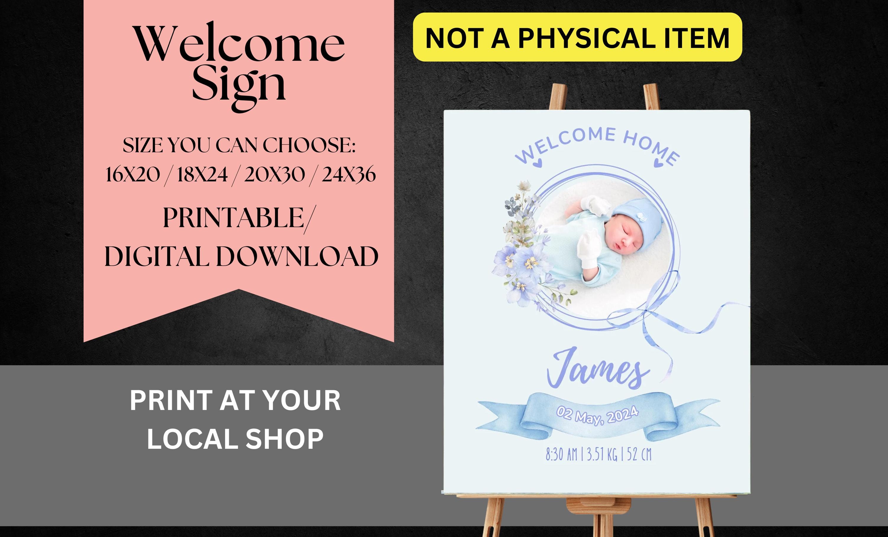 Newborn Baby Welcome Home Sign New Baby Yard Sign Lawn Banner Sign Baby ...