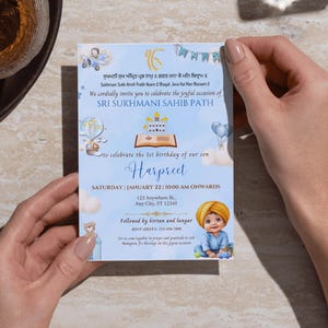 Punjabi First Birthday Invitation, Sukhmani Sahib Invite, Akhand Path ...