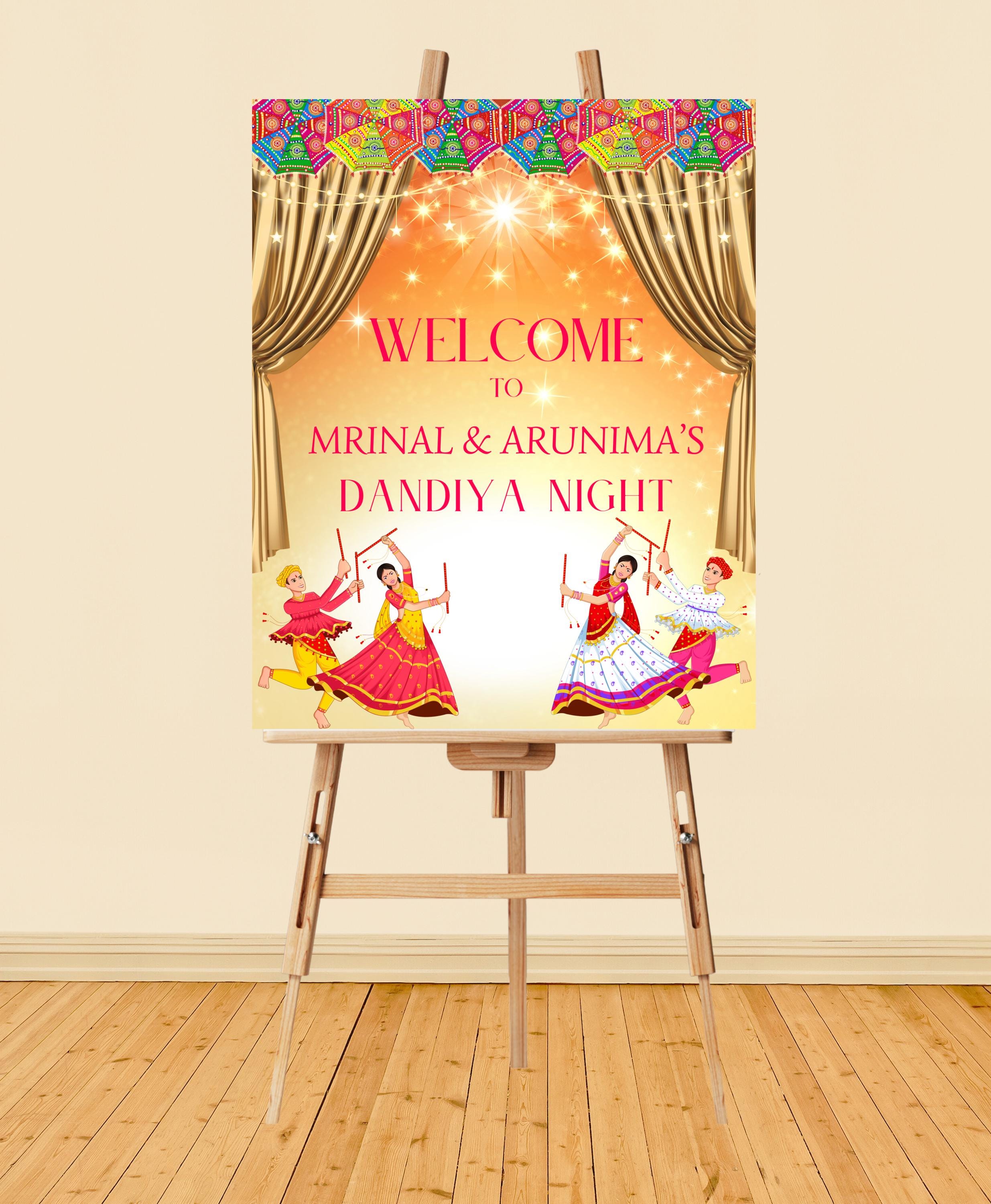 Garba Welcome Poster, Garba Welcome Signs, Garba Celebrations Posters ...