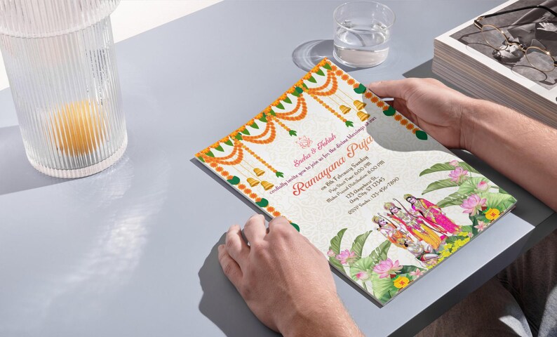 Editable Ramayana Pooja Invitation: Indian Puja Canva Template - Etsy ...