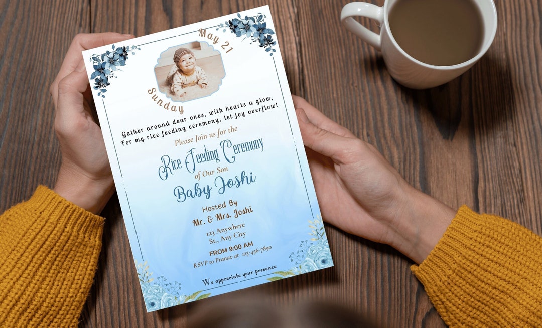 Editable Annaprashan Invitation Card Rice Feeding Ceremony Invite Pasni ...