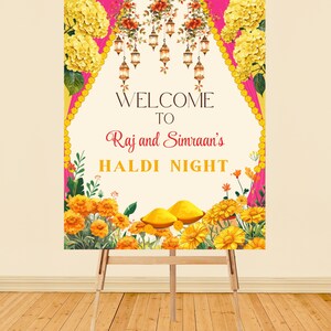 Indian Wedding Welcome Sign, Haldi Ceremony Night Welcome Sign Digital ...