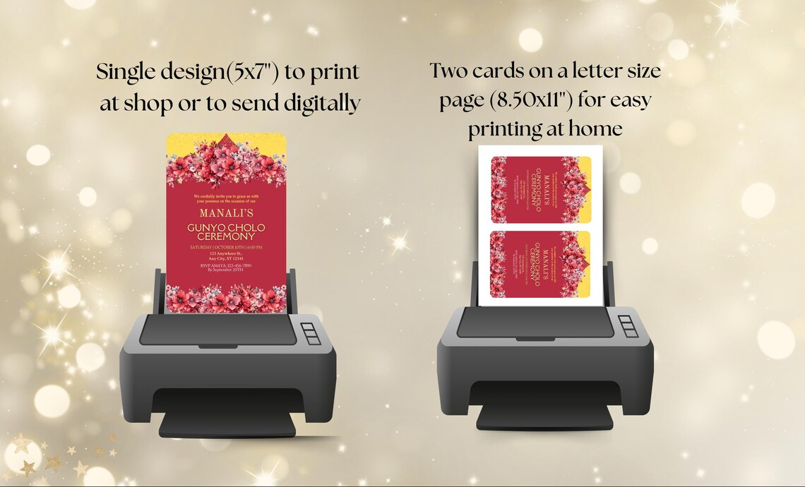 Gunyo Cholo Invitation: Nepali Half Saree Ceremony (canva Template) - Etsy