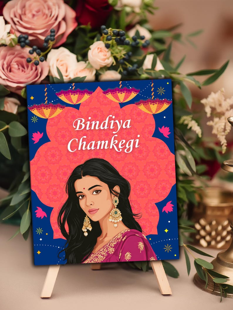 Editable Bindi Station Sign, Indian Wedding Decor (8x10 Sign) (instant ...