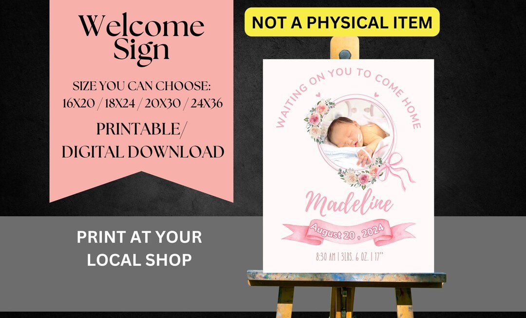 NICU Newborn Baby Welcome Home Sign | New Baby Yard Sign | Banner Sign ...