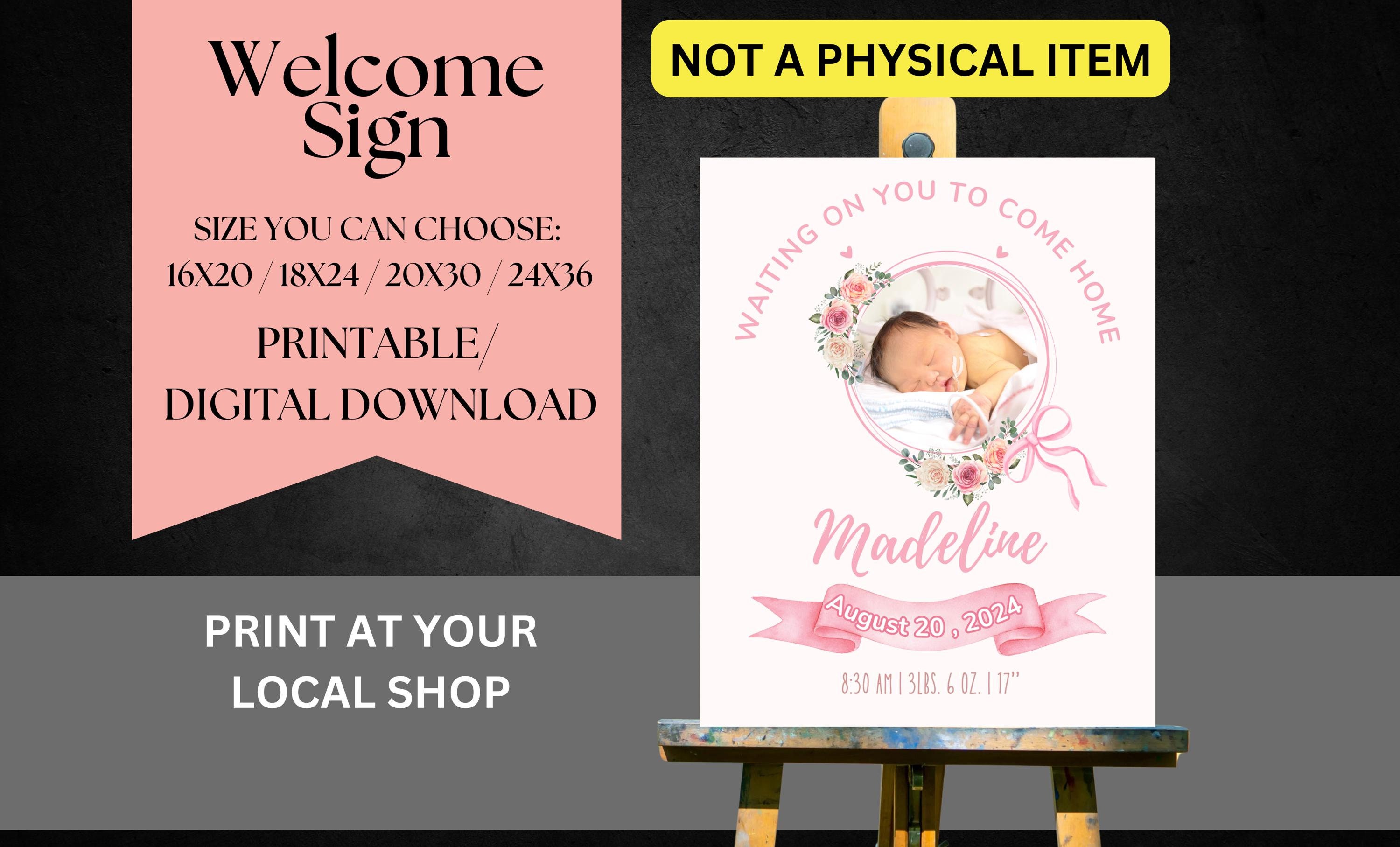 NICU Newborn Baby Welcome Home Sign | New Baby Yard Sign | Banner Sign ...