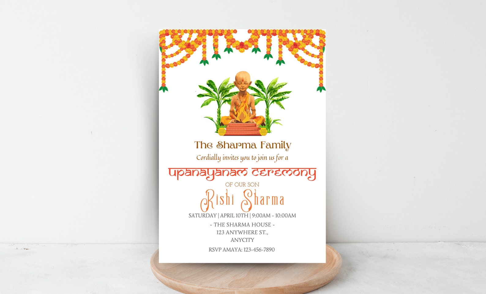 Upanayanam Invitation, Thread Ceremony, Janeu Ceremony Invitation ...