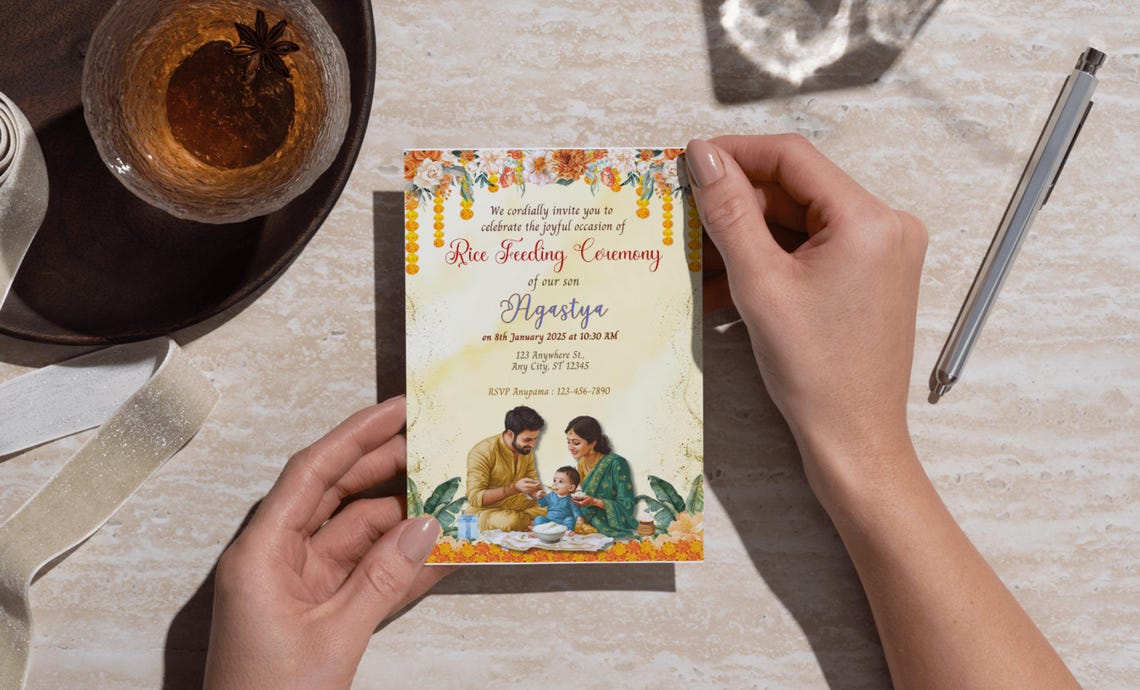 Editable Annaprashan Invitation Boy Rice Feeding Ceremony Invite Pasni ...