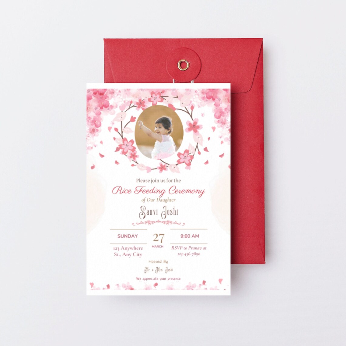 Buy Editable Annaprashan Invitation Card Rice Feeding Ceremony Invite ...