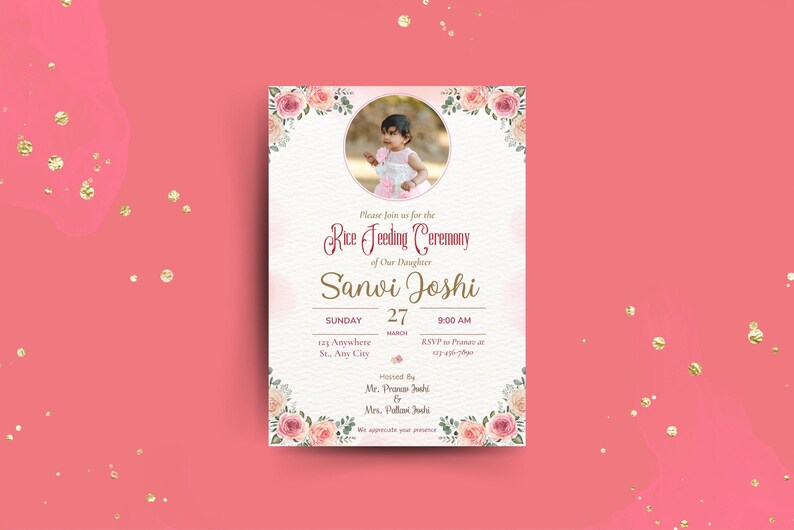 Editable Annaprashan Invitation Card | Rice Feeding Ceremony Invite ...