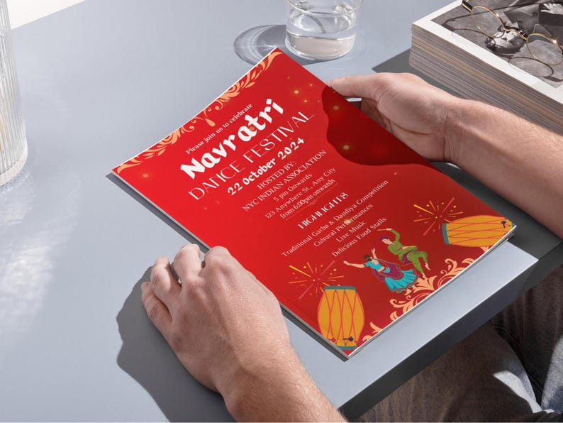 Navratri Dandiya Nights Garba Invite, Garba Invitation, Indian Dance ...
