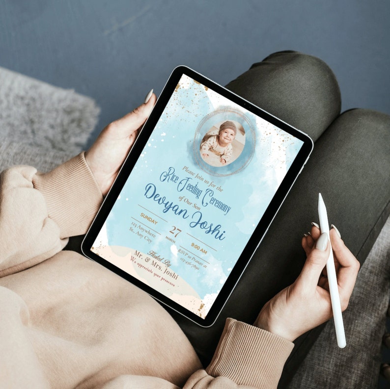 Editable Annaprashan Invitation Card Rice Feeding Ceremony Invite Pasni ...