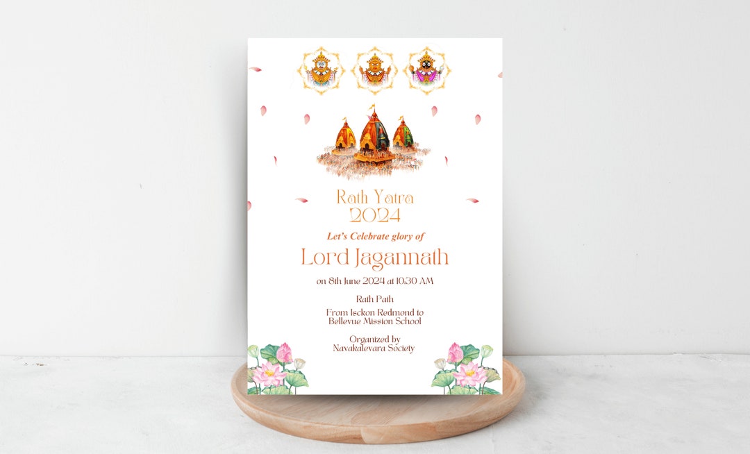 Jagannath Rath Yatra Invitation, Balabhadra, Subhadra Rath Yatra ...