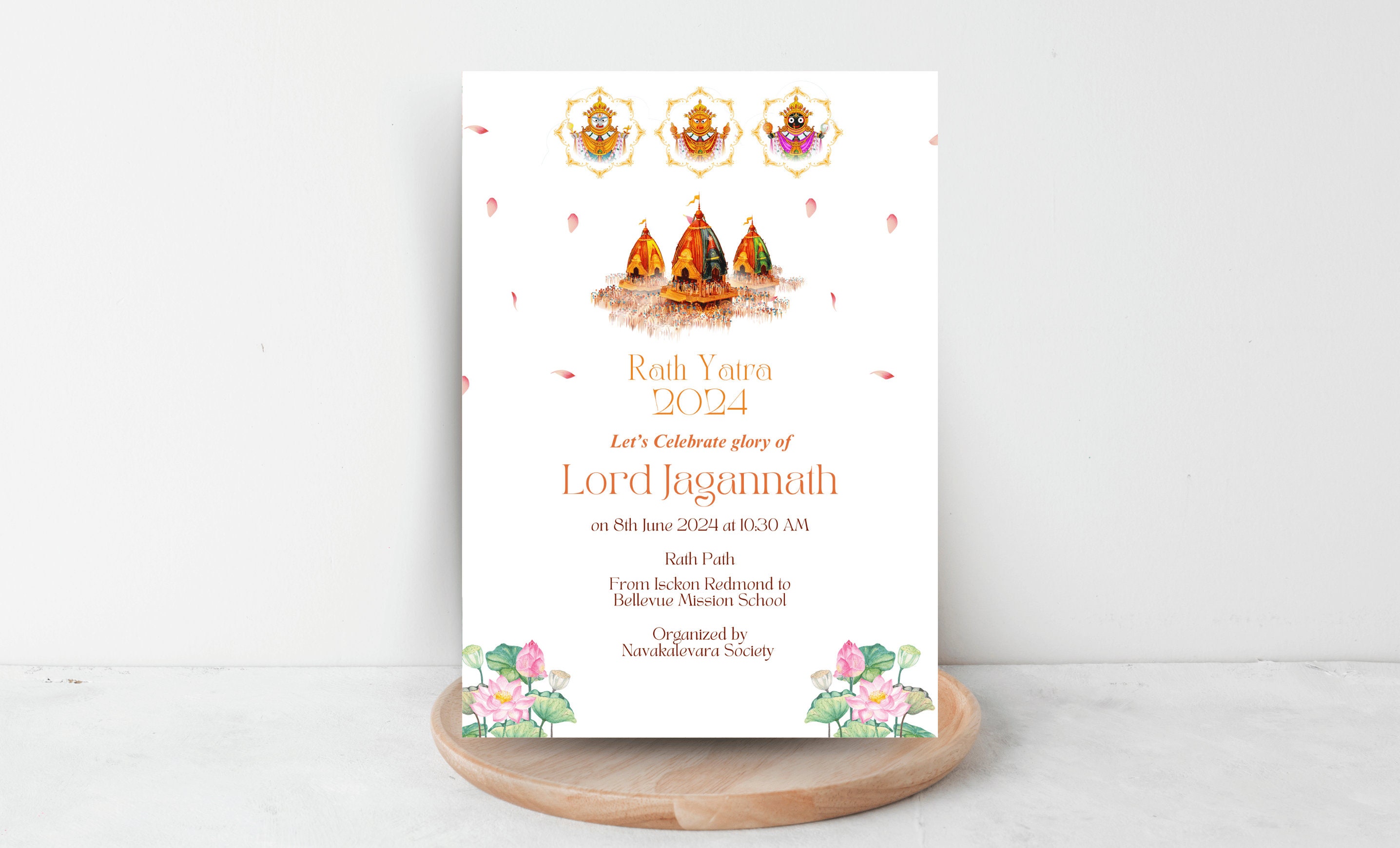 Jagannath Rath Yatra Invitation, Balabhadra, Subhadra Rath Yatra ...