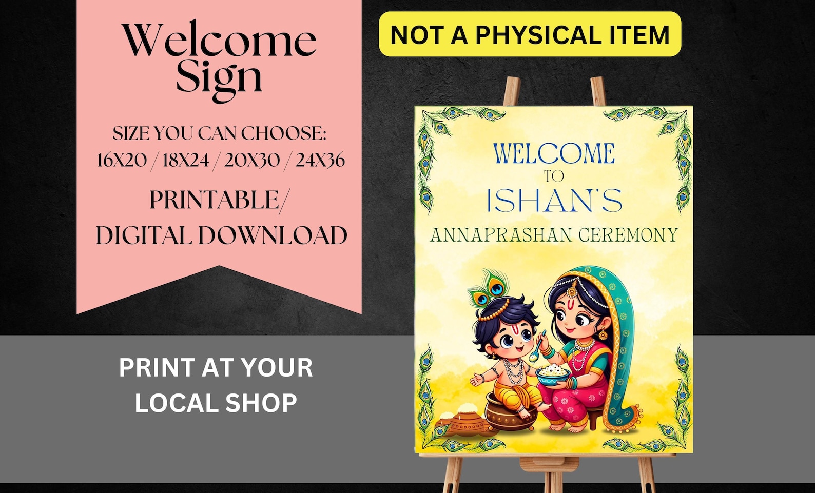 First Rice Ceremony Annaprashan Welcome Sign, Baby Boy Annaprasana ...