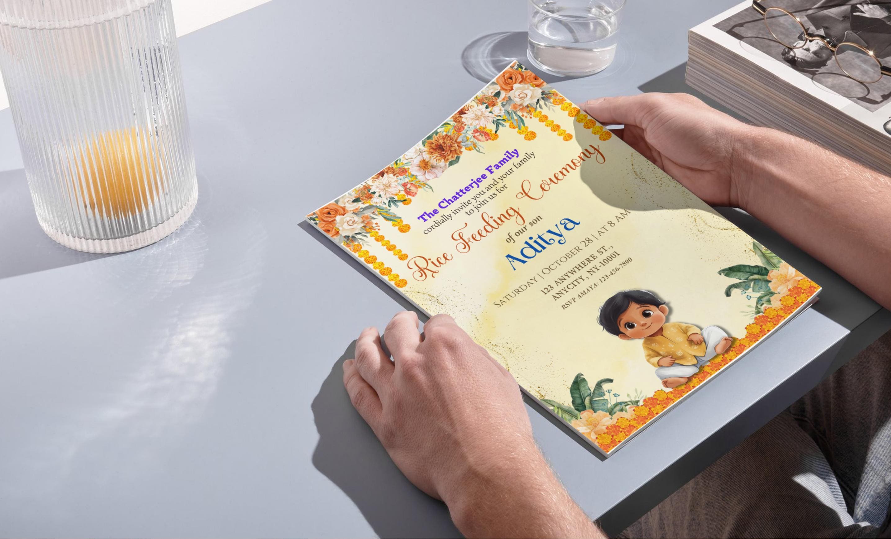 Editable Annaprashan Invitation Card | Rice Feeding Ceremony Invite ...