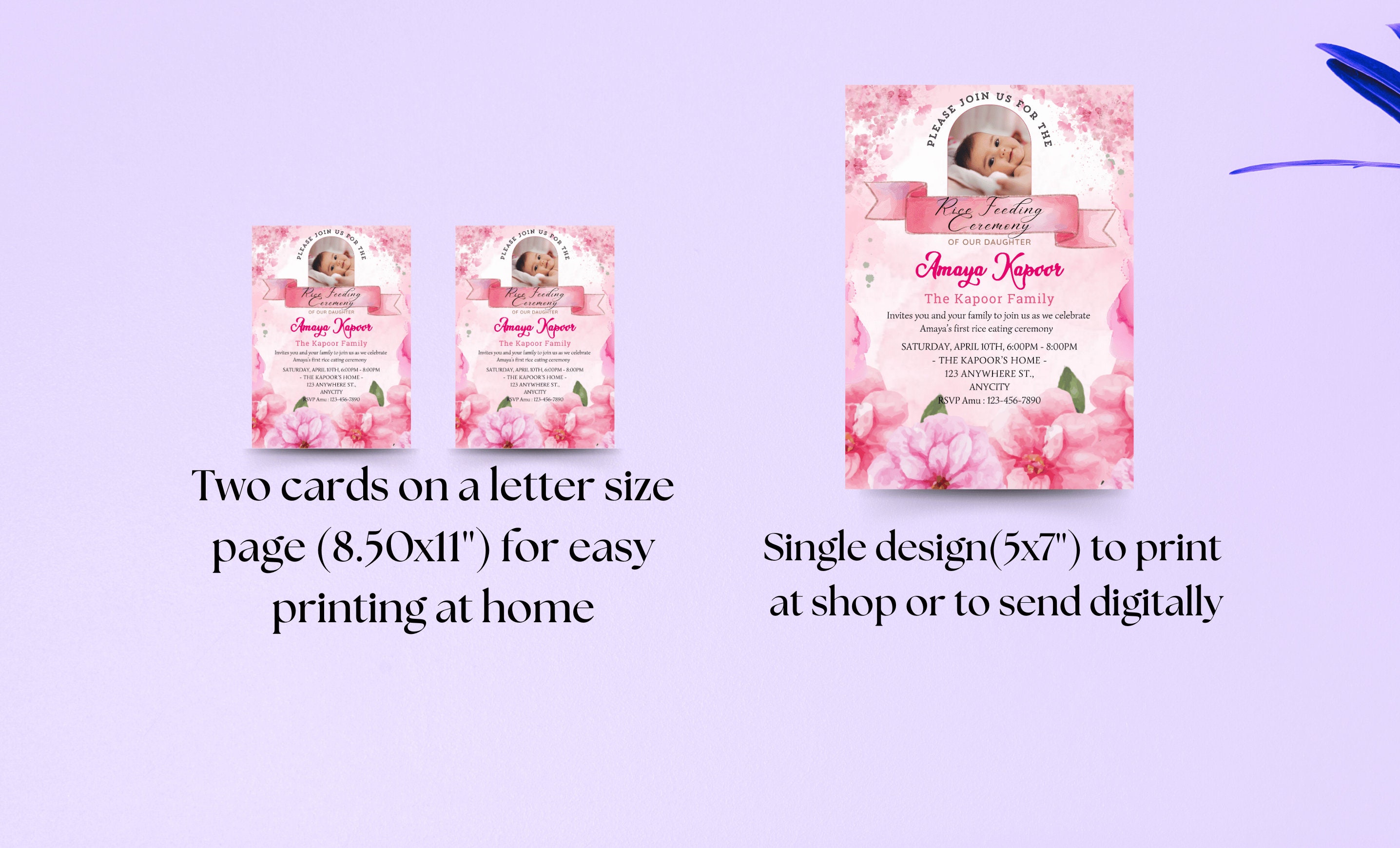 Editable Annaprashan Invitation Card Rice Feeding Ceremony Invite Pasni ...