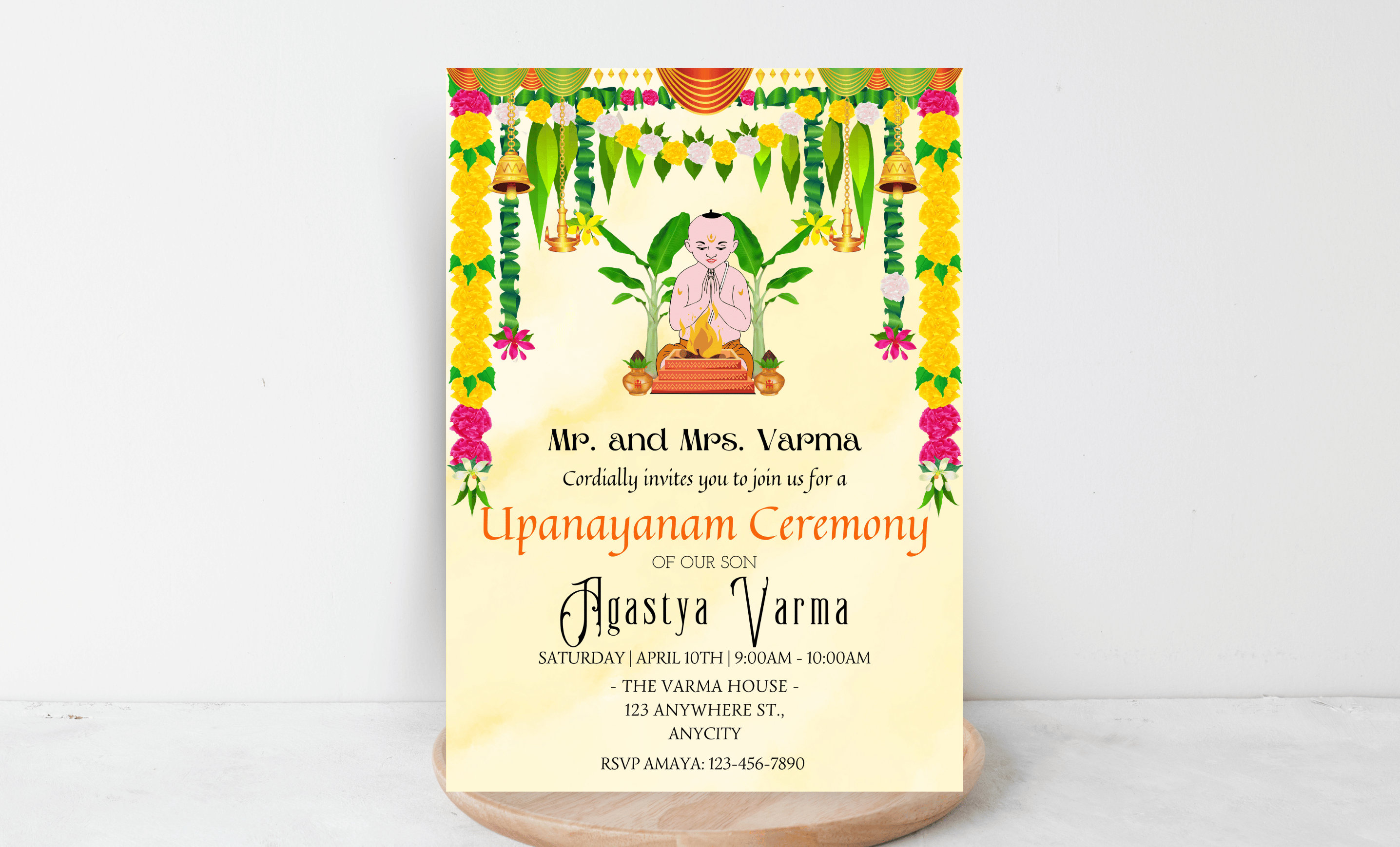 Upanayanam Invitation, Thread Ceremony, Janeu Ceremony Invitation ...