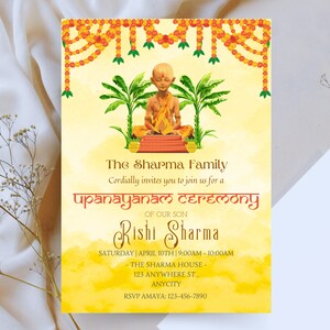 Upanayanam Invitation, Thread Ceremony, Janeu Ceremony Invitation ...