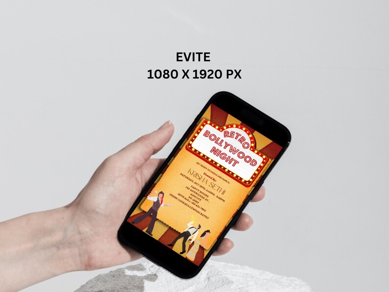 Bollywood Theme Party Evite, Canva Editable Template, Instant Download ...