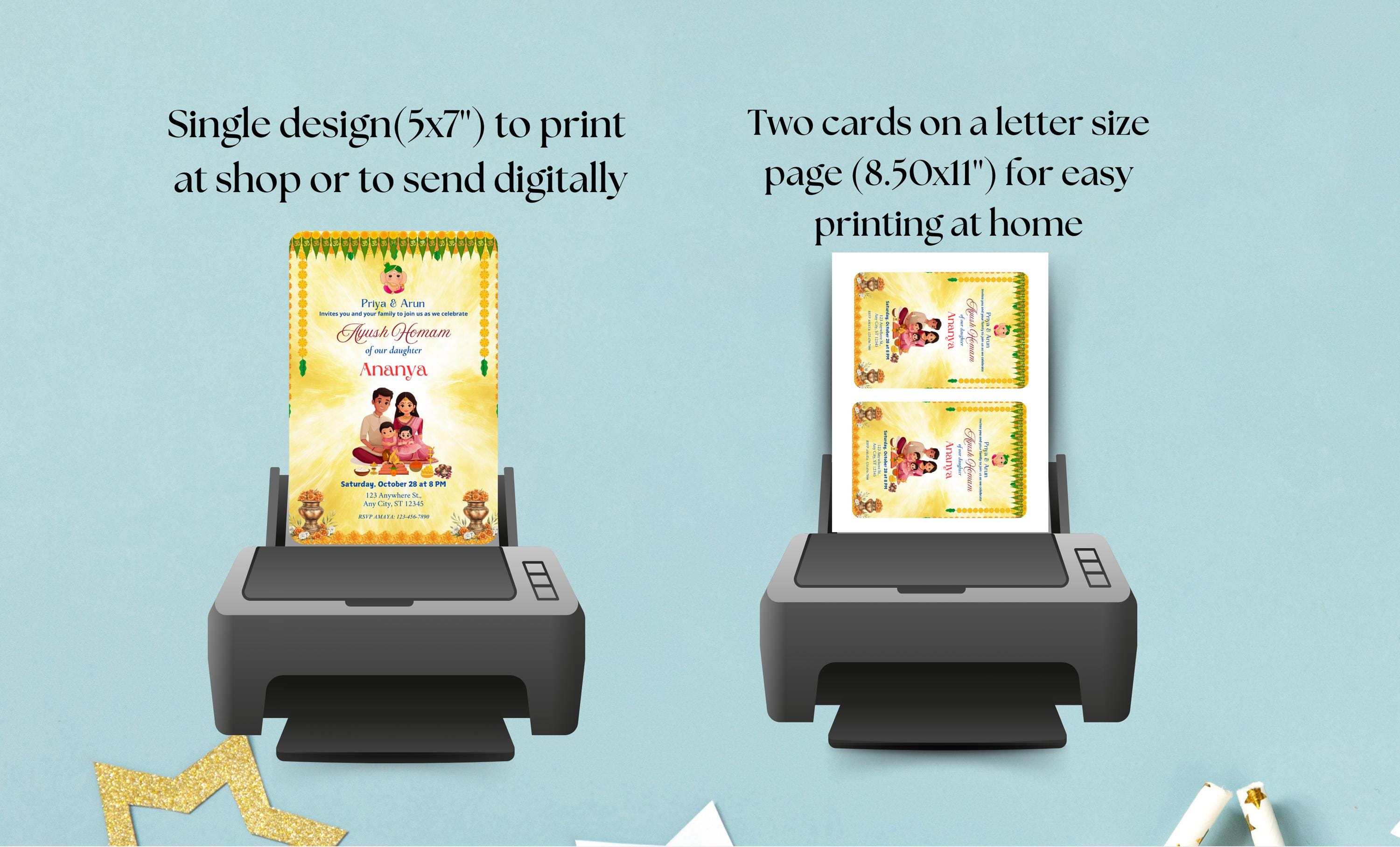 Baby Girl Ayush Homam Invitation: Personalized Canva Template (digital ...