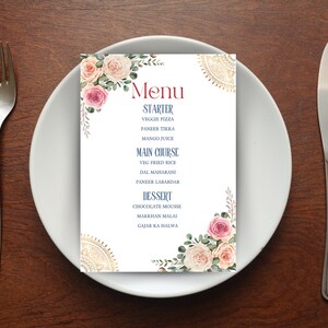 Editable Food Menu Sign, Menu Card Baby Shower, Wedding Menu, Puja ...