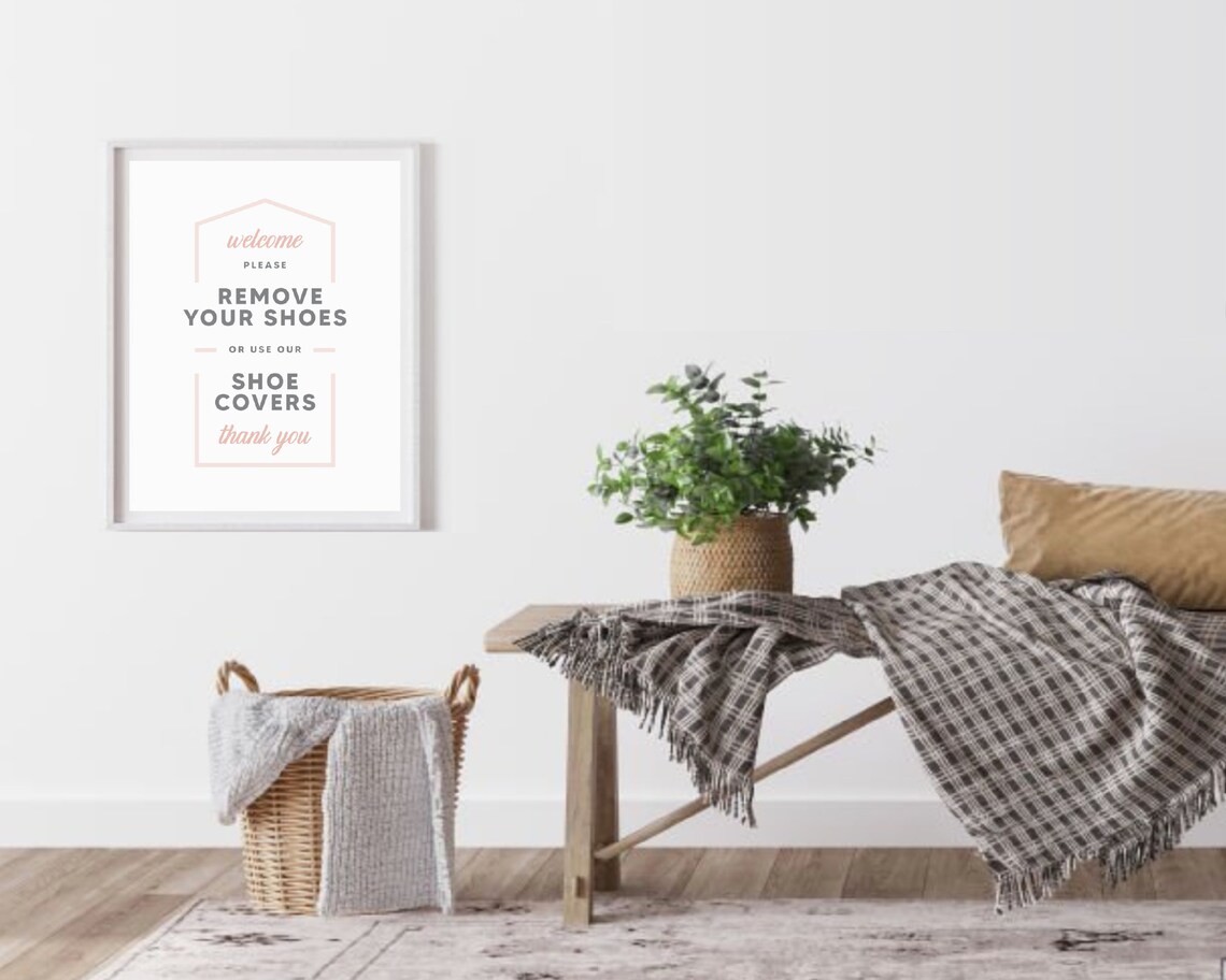 Remove Shoes Sign for Real Estate - Pink - Etsy