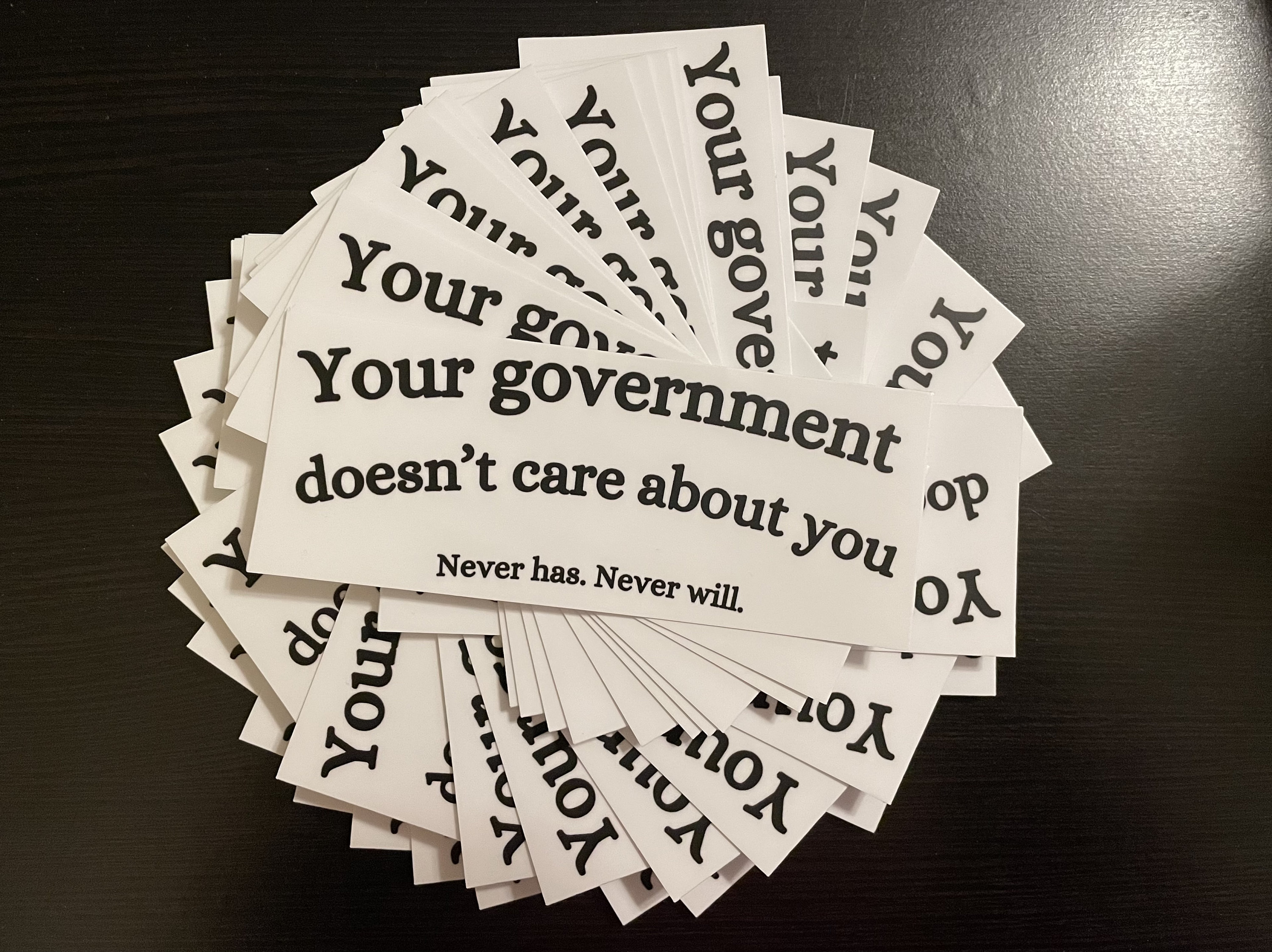 Your Government Doesn't Care About You Waterproof Stickers - Etsy
