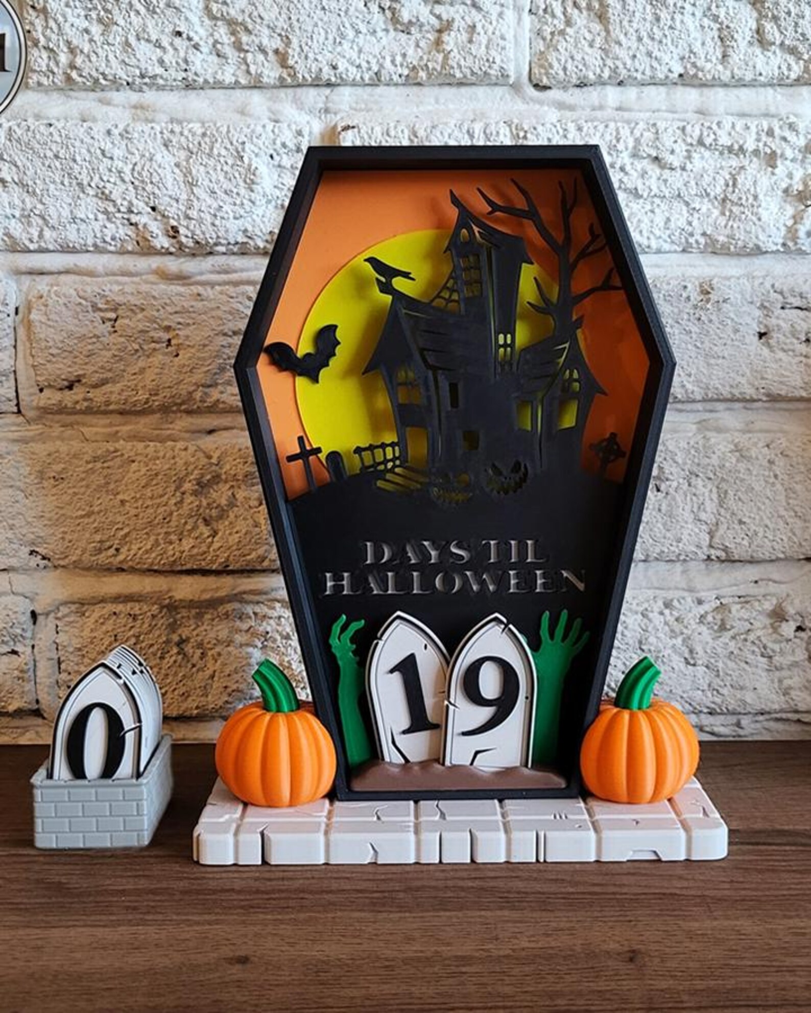 Lighted Halloween Countdown, Spooky Fun Fall Decor, 3D Printed With ...