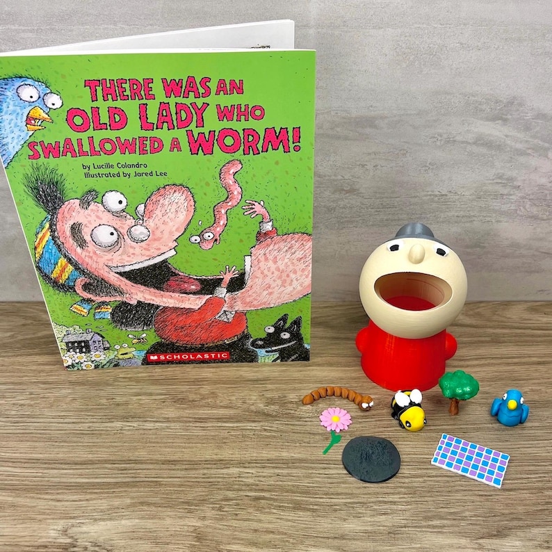Read-along Set - There Was an Old Lady Who Swallowed A Worm - Etsy