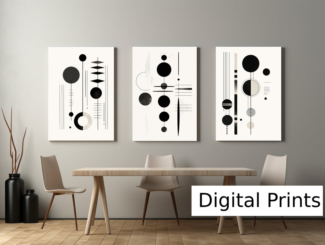 Minimalistic Black Line Art Prints, Modern Decor, Mid Century Modern ...