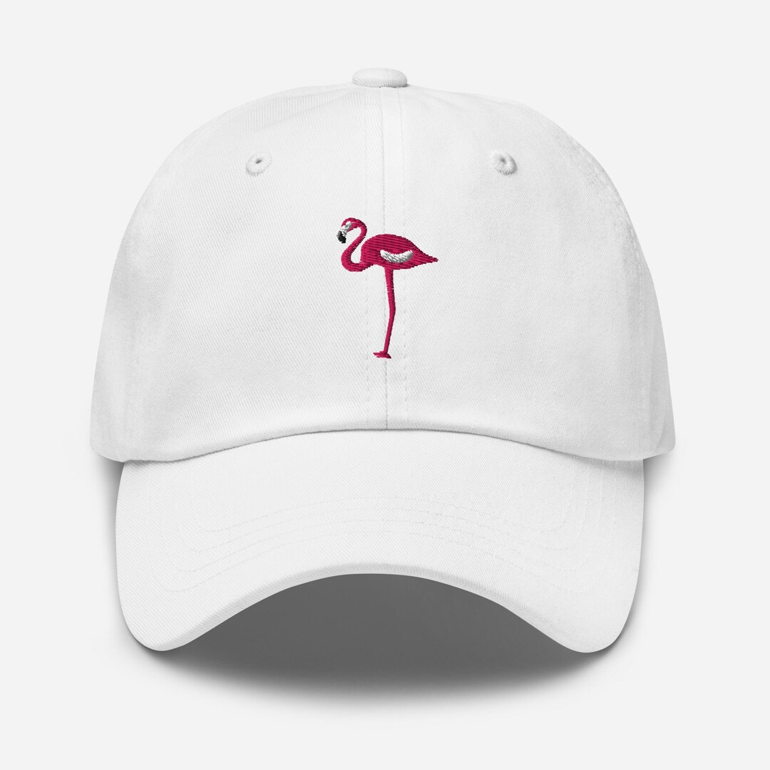 Flamingo Embroidered Cap – Tropical Bird Hat, Summer Beach Baseball Cap ...