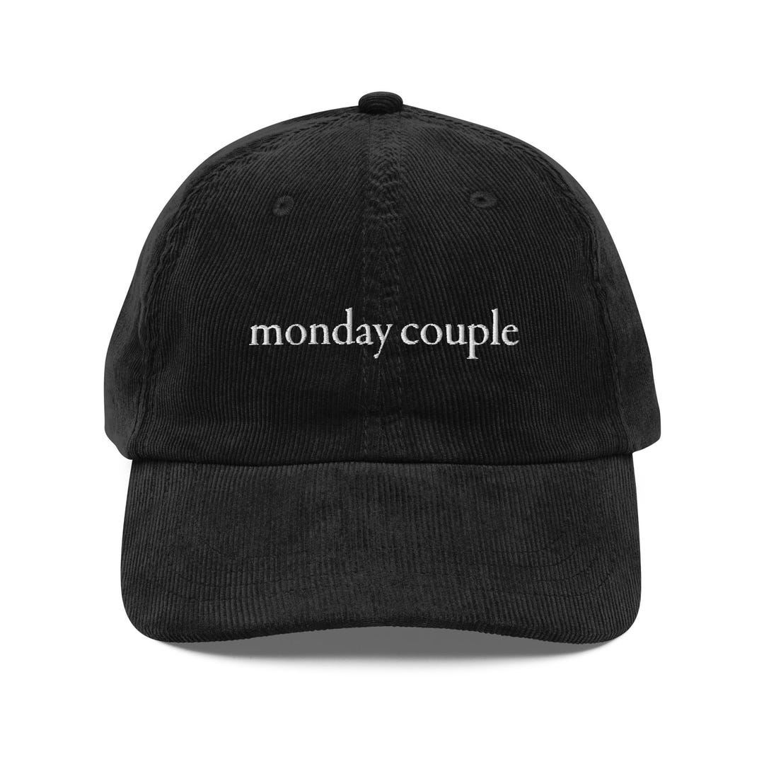 Monday Couple Hat | Premium Vintage Corduroy Cap | Embroidered Hat - Etsy