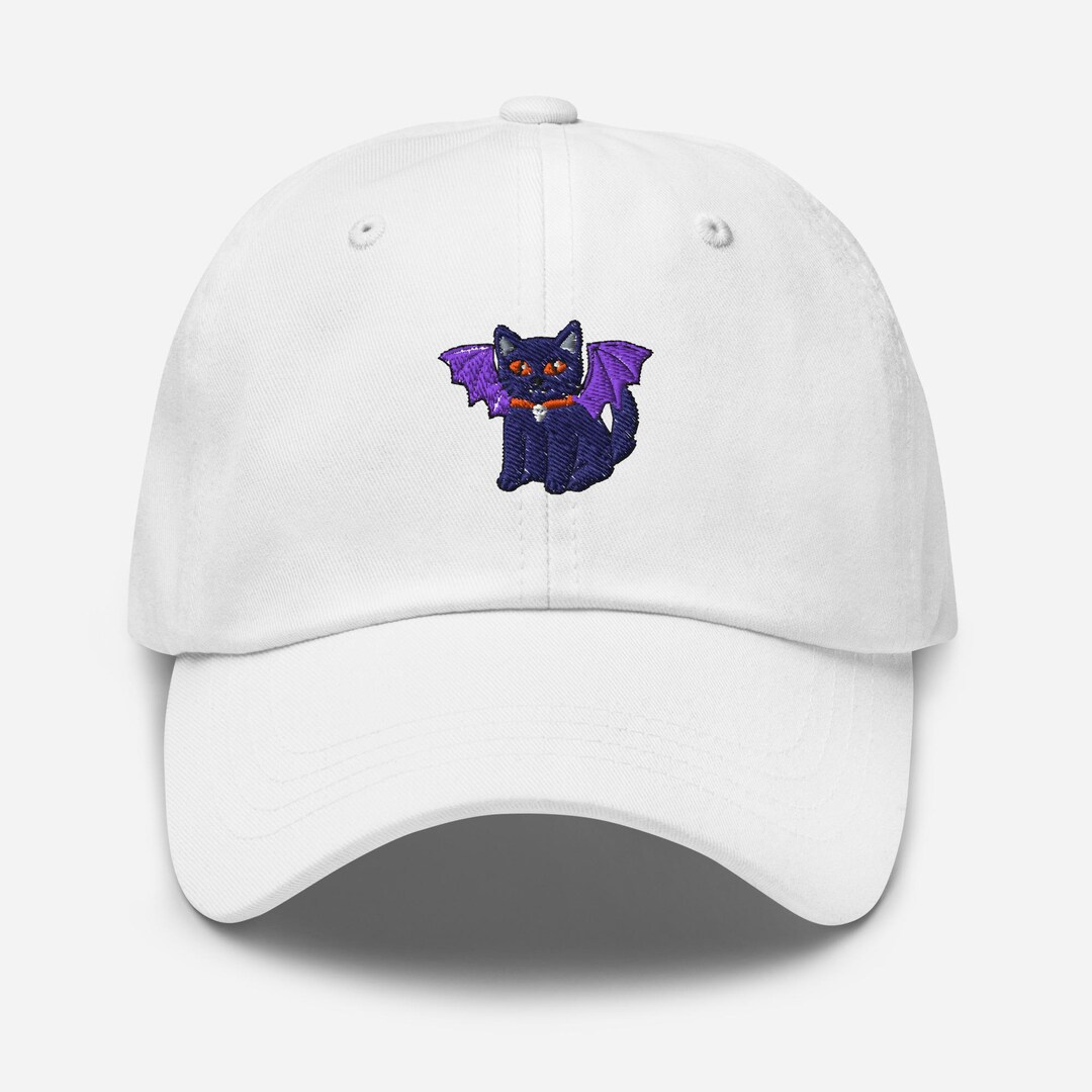 Vampire Cat Dad Cap | Gothic Baseball Hat | Winged Cat Embroidered Cap ...
