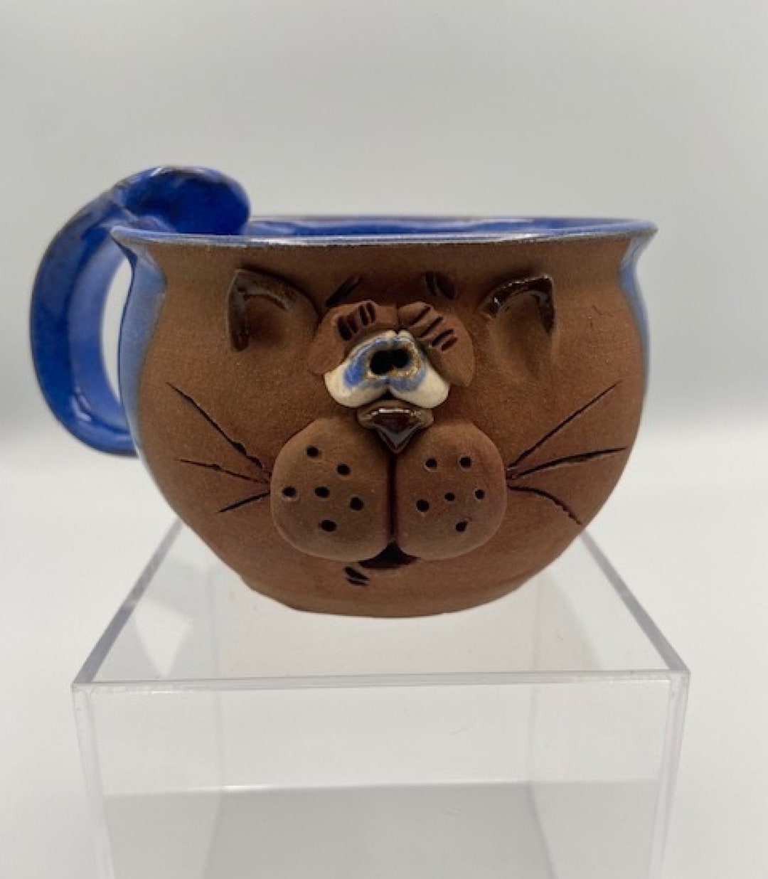 Rare and Vintage Mellow Mud 1989 Studio Art 3D Cat Face Mug - Etsy