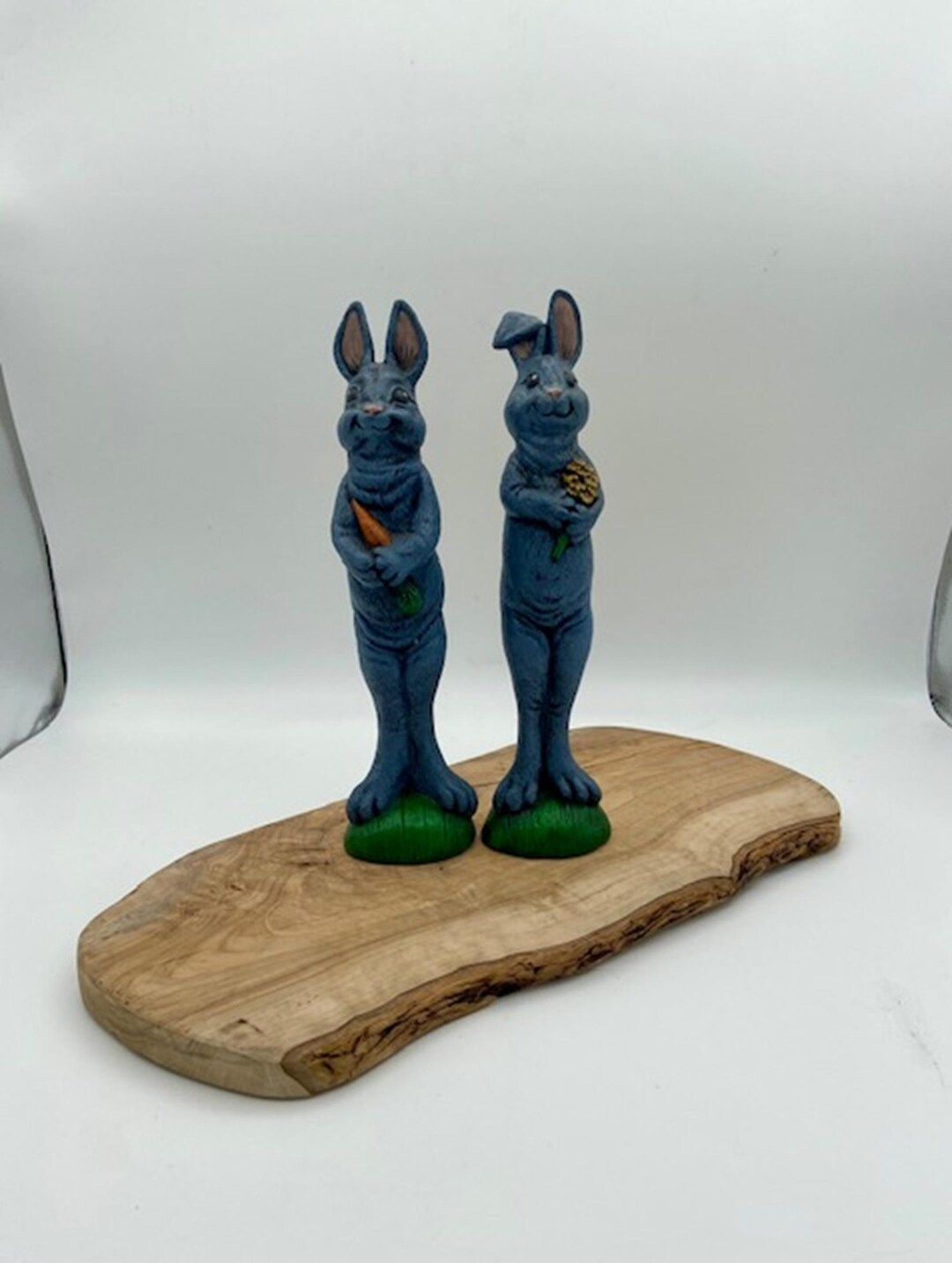 Vintage Mr. & Mrs. Bunny Statues Circa 1993 Hand Painted Ceramic RARE ...