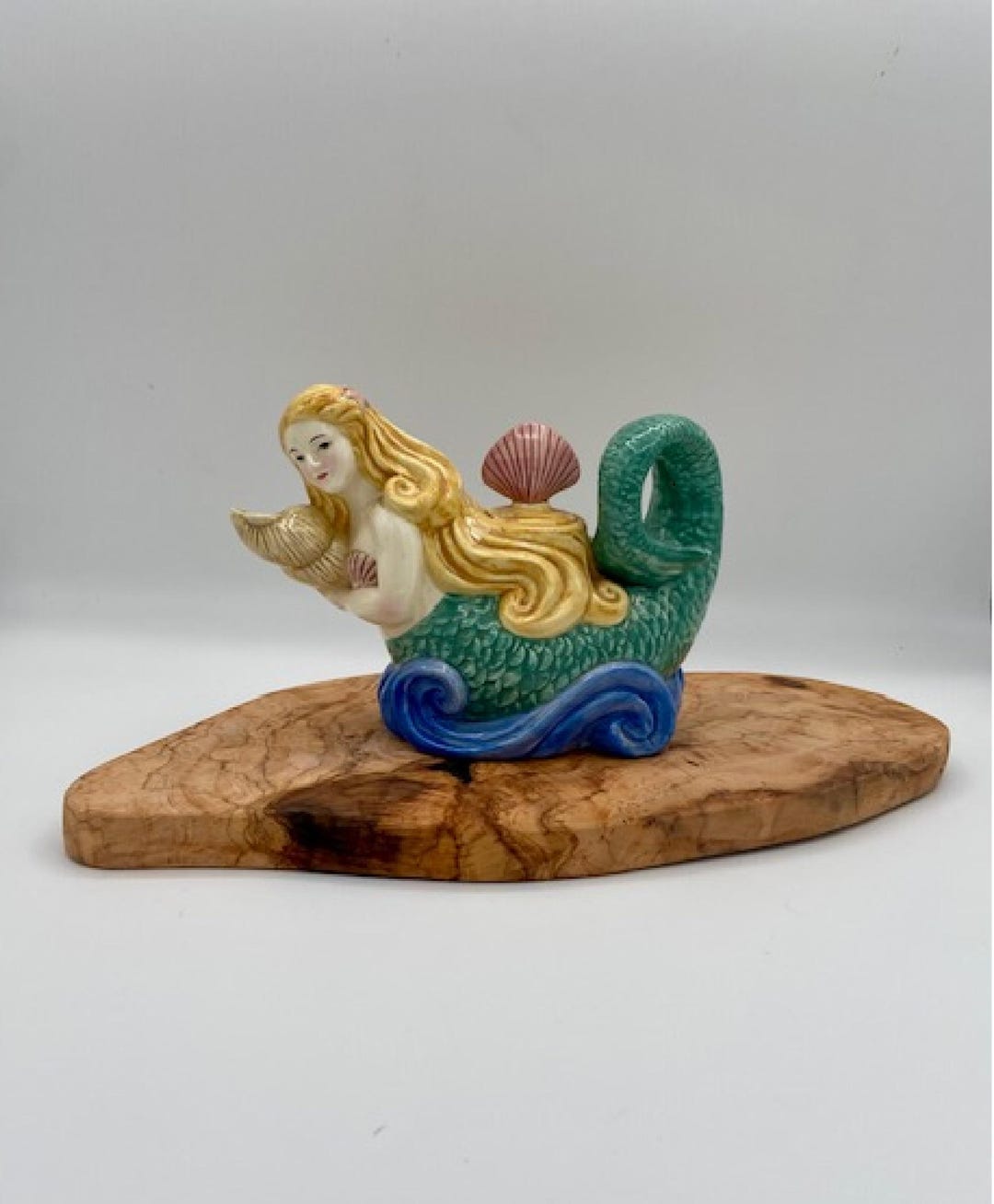1994 Clay Art Hand-painted Mermaid San Francisco Made in Sri Lanka Tea ...
