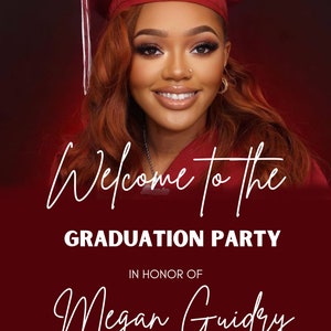 Maroon Welcome Sign Graduation Party - Etsy