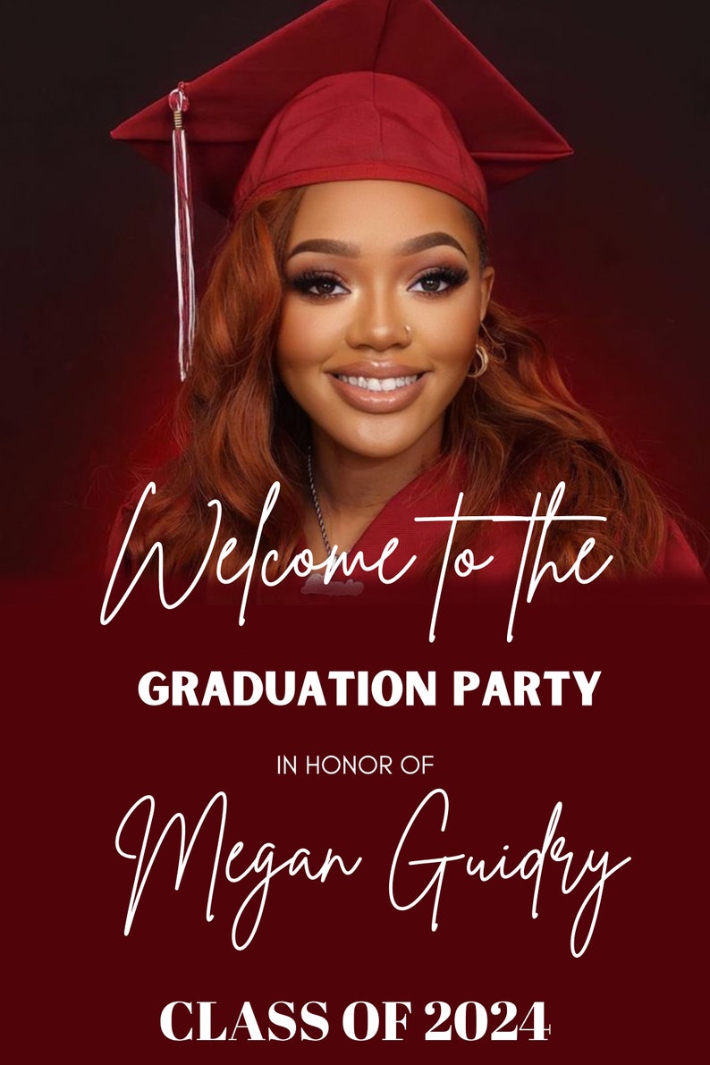 Maroon Welcome Sign Graduation Party - Etsy