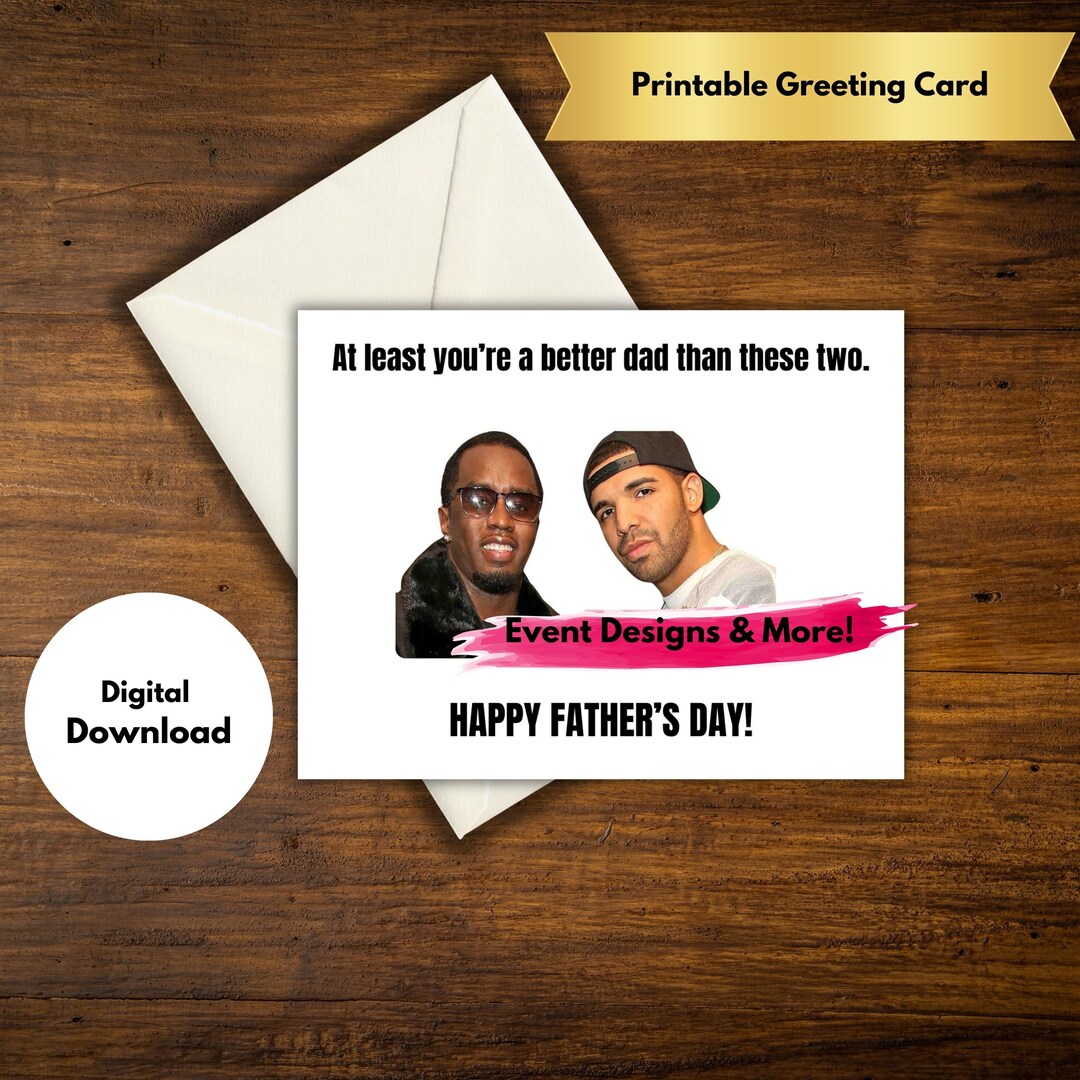 Not Like Us Father's Day Card 2024 Rap Beef Greeting Card for Hip Hop ...