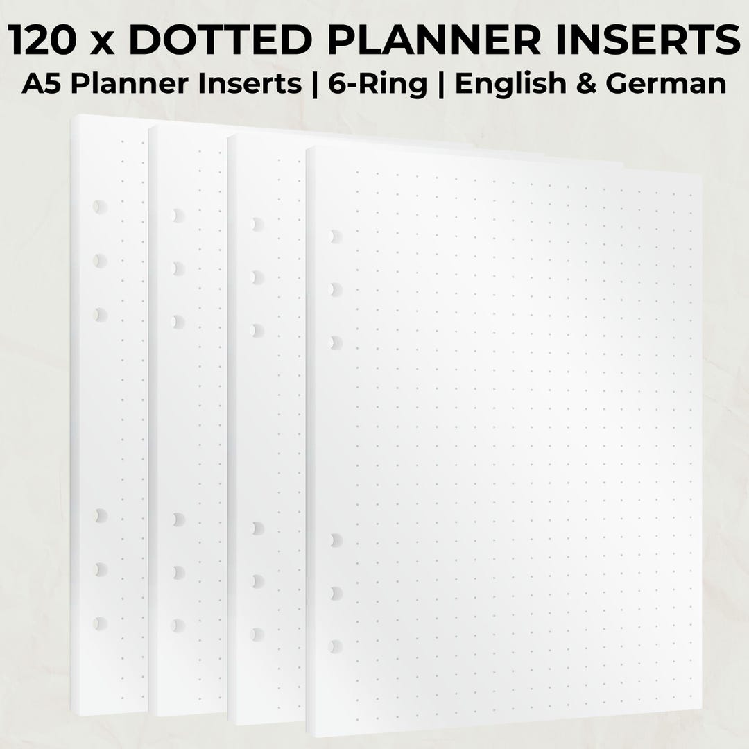 Dotted Paper Inserts – 120 A5 Sheets for Creative Journaling & Layouts ...