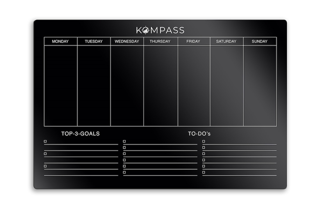 COMPASS WEEK PLANNER Wall Planner Magnetic Board Made of Acrylic Glass ...