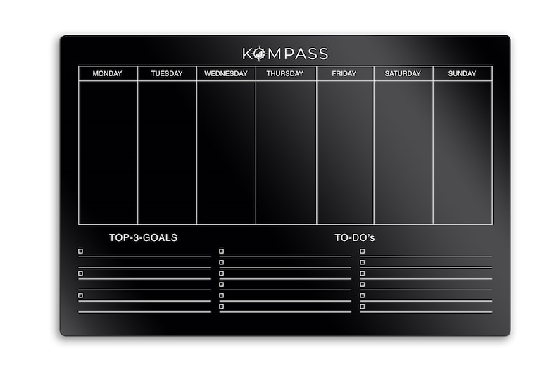 COMPASS WEEKLY PLANNER | Acrylic Wall Planner | Wipeable | Magnetic ...
