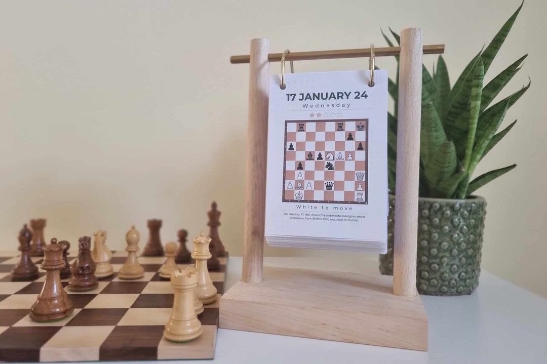 CHESS GIFT: Unique Colorful Handmade Chess Geek Calendar for 2024 With ...