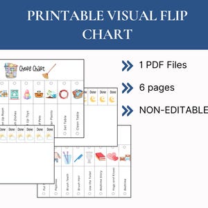 Kids Visual Schedule Flip Chart: Morning, Evening, Chores (digital ...