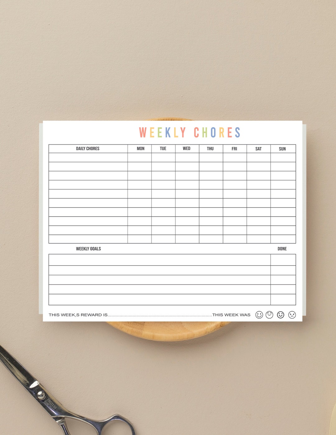 Kids Weekly Chore Chart: Printable Routine, Customizable (digital ...