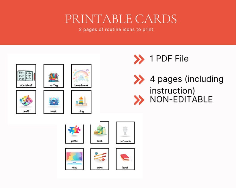 Kids Visual Schedule, First Then and Last Visual Schedule for School ...