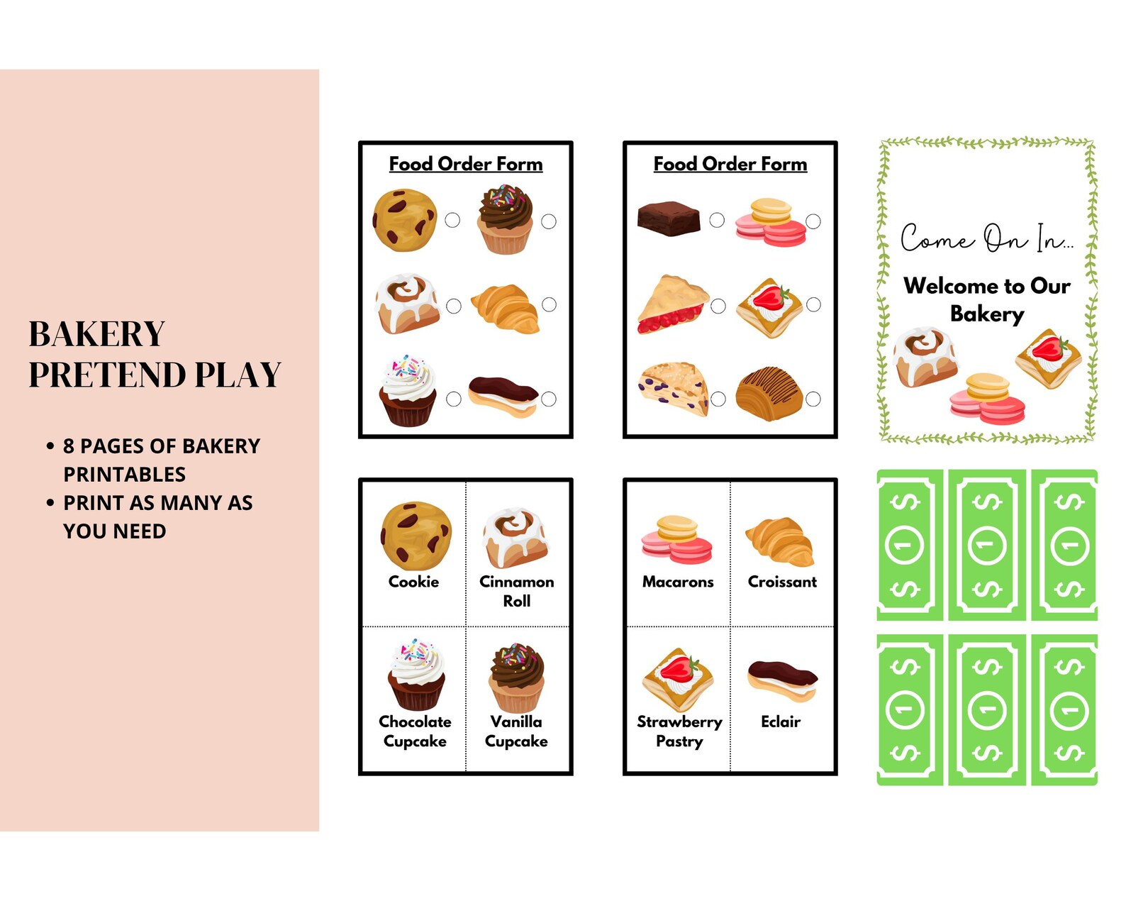 Bakery Pretend Play Printable: Kids Dramatic Play Shop (PDF) - Etsy